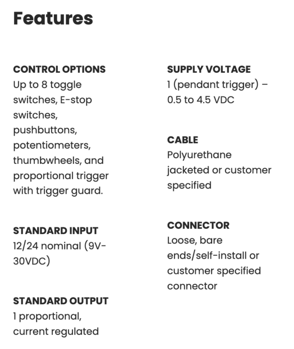 PRO Wired Pendant - Remote Control - Anderson Controls